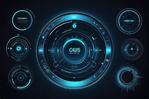 Premium Photo Futuristic Circle Vector Hud Gui Ui Interface Screen Design Abstract Style On