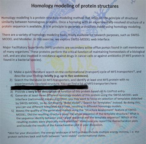 Solved Homology Modeling Of Protein Structures Homology