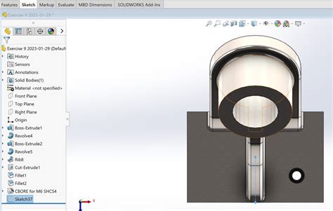 Can Not Mirror Cbore Hole R Solidworks