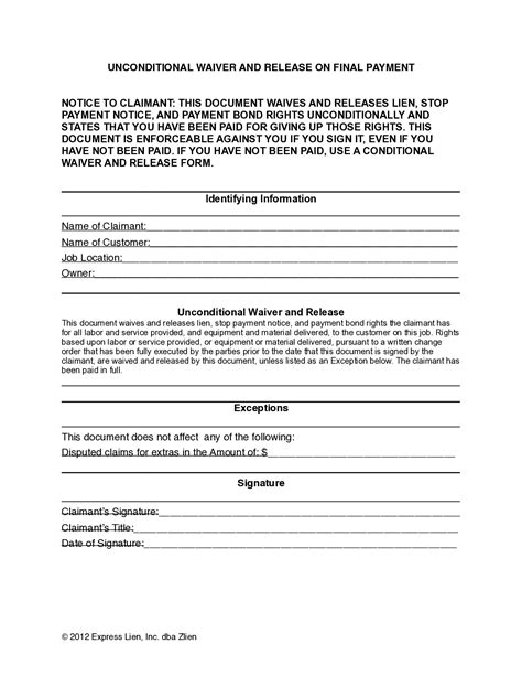 Alabama Final Unconditional Lien Waiver Form Free Template