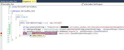 Azure Ping The Service Bus Using Queueclient Stack Overflow