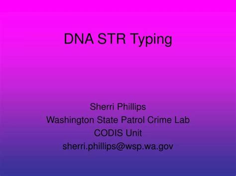 PPT DNA STR Typing PowerPoint Presentation Free Download ID