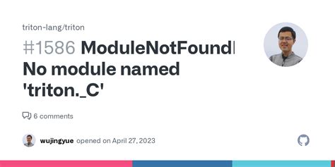 ModuleNotFoundError No Module Named Triton C Issue Triton Lang Triton GitHub