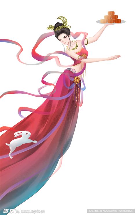 中秋节嫦娥玉兔设计图 卡通设计 广告设计 设计图库 昵图网