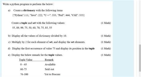 Solved Write A Python Program To Perform The Below A Chegg