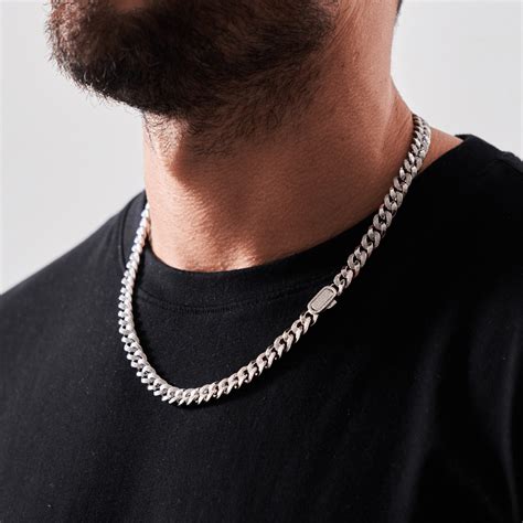 8mm Miami Iced Diamond Cuban Link Chain Silver Craftd London