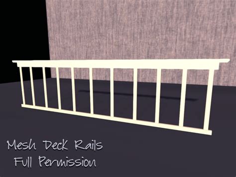 Second Life Marketplace Mesh Deck Rail Full Perm