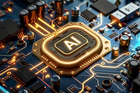 Ai Microchip Glowing On A Circuit Board Representing Advanced Technology And Digital Innovation
