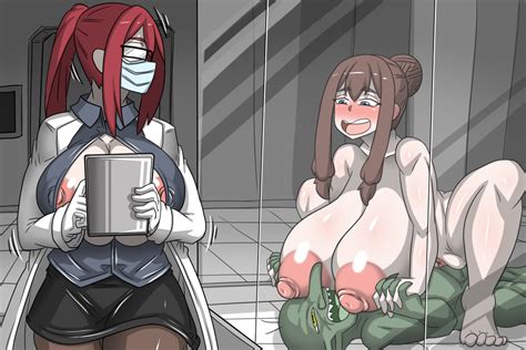 Rule 34 Big Breasts Blush Breasts Brown Hair Clothed Clothing Cowgirl Position Dr Bug Female