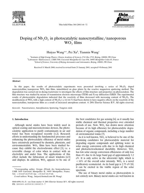 Doping Of Wo3 Pdf Sintering Titanium Dioxide