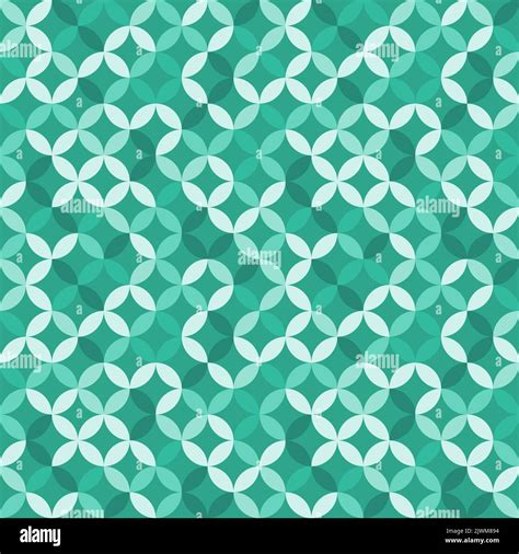 Green Geometric Pattern Interconnecting Circles And Ovals Abstract