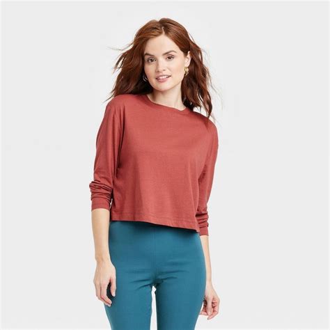 Womens Long Sleeve Boxy T Shirt Curated On Ltk