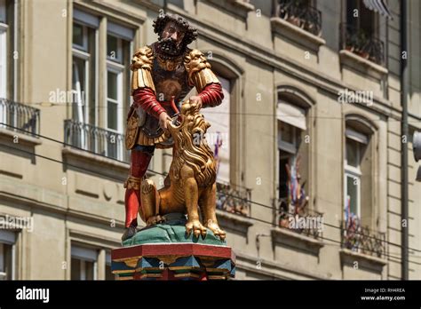 Simsonbrunnen Or Samson Fountain Represents The Biblical Story Of