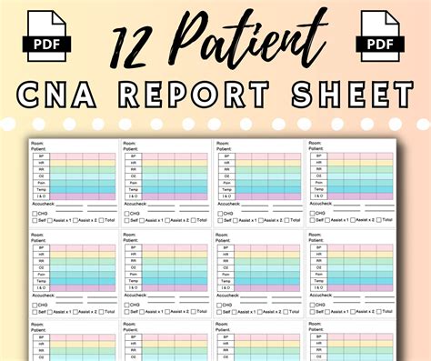 Cna Report Sheet Pct Report Sheet Cna Brain Vital Signs Sheet