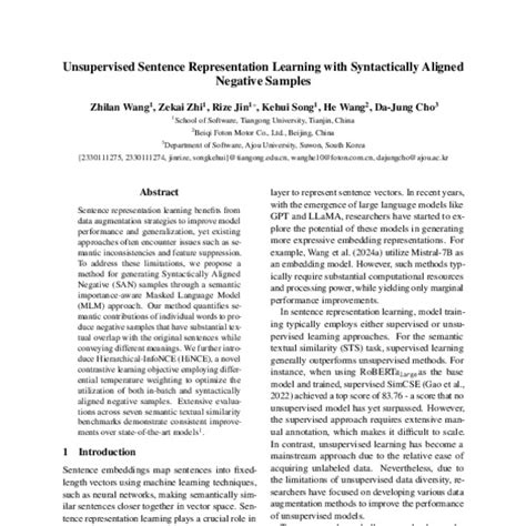 Unsupervised Sentence Representation Learning With Syntactically