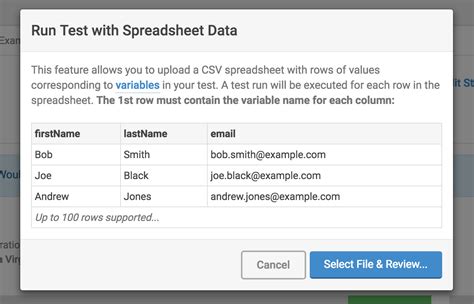 Data Driven Testing Ghost Inspector