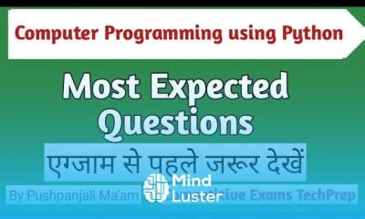 Learn Python Most Important Questions For Th Semester CSE Mind Luster
