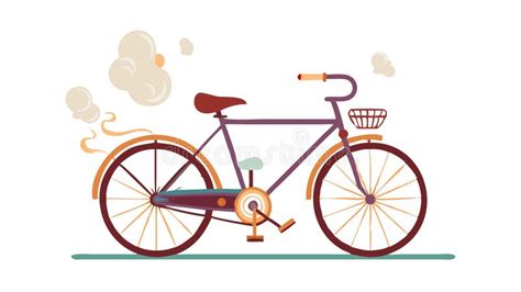 Old Bicycle With Smoke Pollution And Traditional Transportation