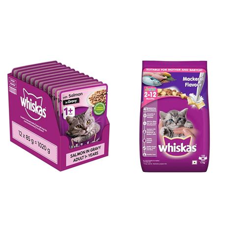 Whiskas Wet Food For Adult Cats 1years Salmon In Gravy Flavour 12