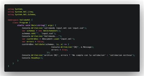 como validar un xml con un archivo xsd y c