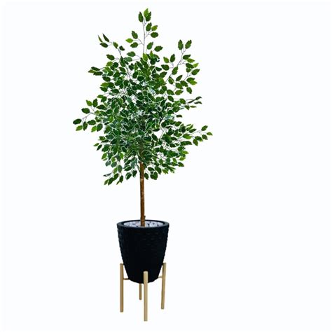 Planta Artificial Fícus Variegara Decoração Com Vaso Shopee Brasil