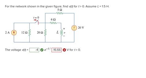 Solved For The Network Shown In The Given Figure Find V Chegg