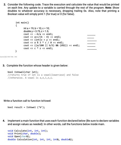 Solved Consider The Following Code Trace The Execution Chegg