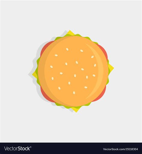 Burger Top View Royalty Free Vector Image Vectorstock