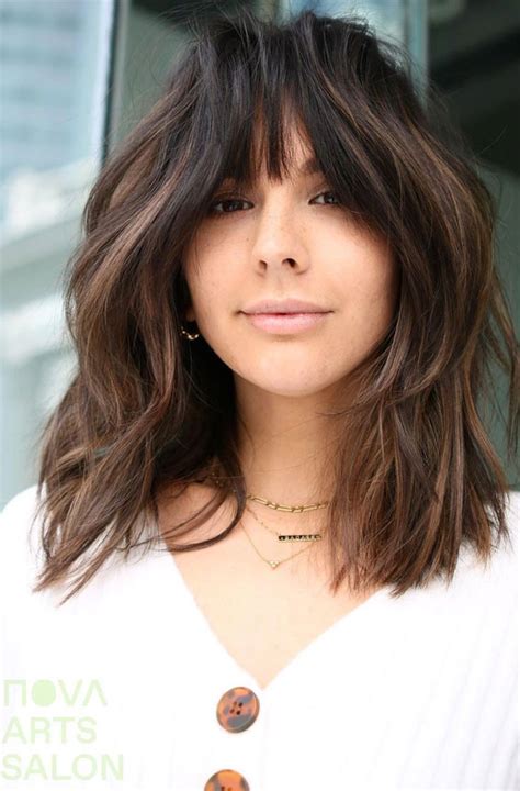 Shoulder Length Stacked Bob With Bangs