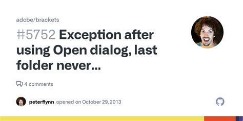 exception after using open dialog last folder never remembered · issue