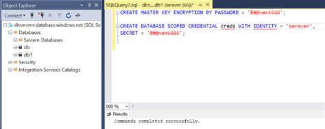 Authorithy Format When Creating Database Scoped Credential In Azure