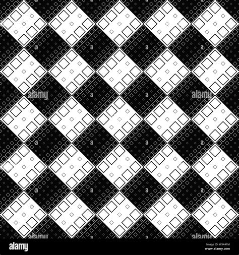 Seamless Geometrical Monochrome Abstract Diagonal Square Pattern Background Design Black And