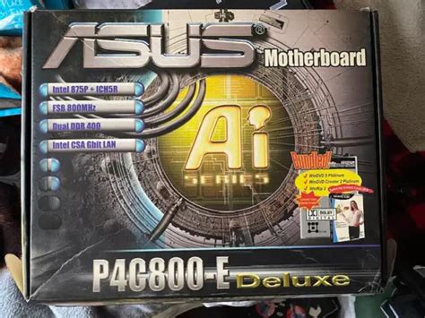 Asus P4c800 E Deluxe Motherboard Socket Pga 478 Agp Pro Sata Ide Fdd Untested £25 00 Picclick Uk