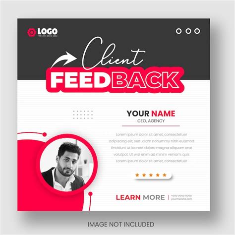 고객 피드백 또는 고객 평가 및 고객 리뷰 소셜 미디어 포스트 배너 프리미엄 벡터