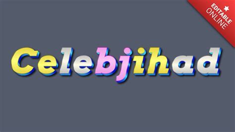 Celebjihad Efecto Con Fuente Brillante Generador De Efectos De Texto