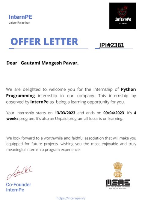 Gautami Pawar On Linkedin Connections Internpe Internship Intern Internship Opportunity