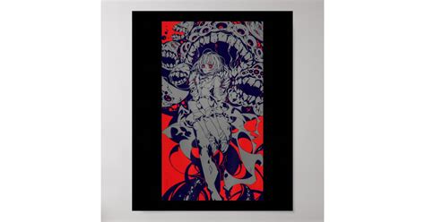 Anime Horror Aesthetic Scary Creepy Girl Japanese Poster Zazzle
