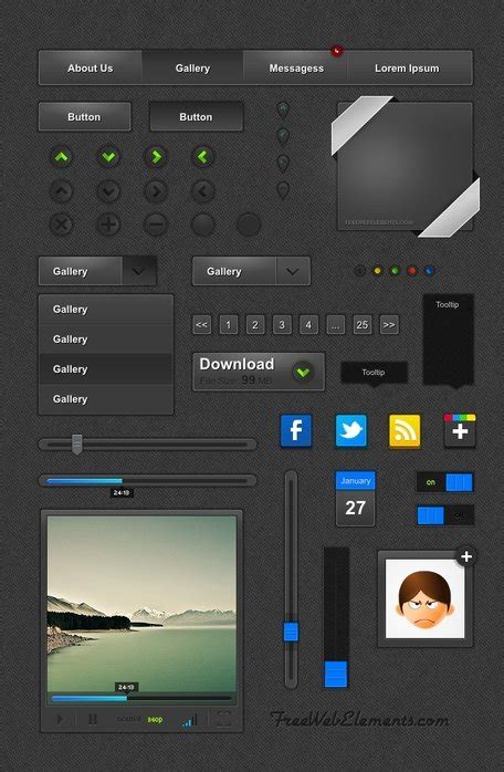 Web Page UI Elements Free Vector Download FreeImages