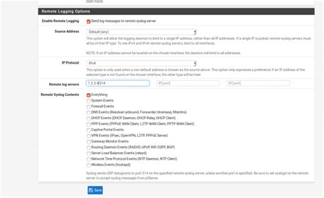 syslog configuration on pfsense sgbox next generation siem and soar