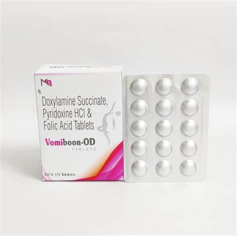 Doxylamine Succinate Pyridoxine HCL Folic Acid Tablets Mediboon Pharma
