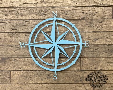 Metal Compass Rose Metal Wall Art Unique Compass Design Rustic Farmhouse Decor Metal Wall Decor