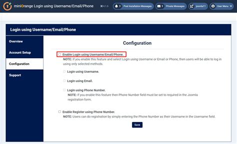 전화번호를 사용하여 Joomla에 로그인하세요