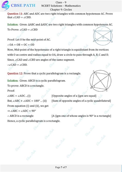 Ncert Solutions For Class 9 Maths Exercise 93 Circles 2024 25 Cbse