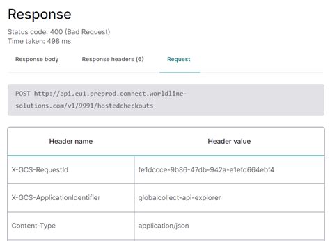 api request headers validation in the response tab in api explorer