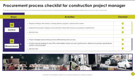 Latest Methodologies Of Construction Procurement Process Checklist For