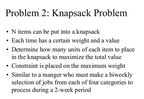 Solved Problem Knapsack Problem N Items Can Be Put Chegg