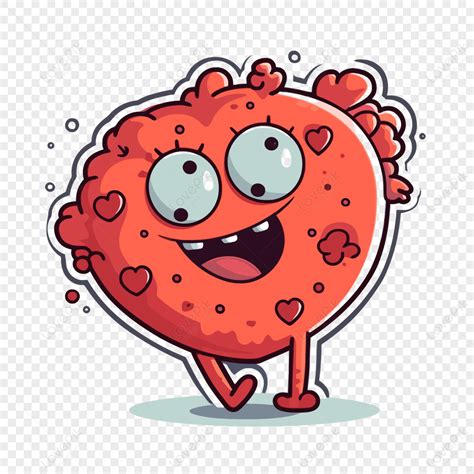 마음 클립 아트와 귀여운 빨간 세포 캐릭터 벡터 상표 Png 일러스트 무료 다운로드 Lovepik