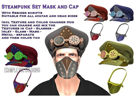 Second Life Marketplace Steampunk Set Mask And Cap Add
