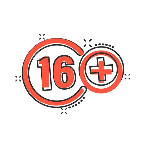 격리 된 흰색 배경 검열 스플래시 효과 비즈니스 개념에 만화 스타일 16 만화 벡터 일러스트 레이 션에 16 플러스 아이콘
