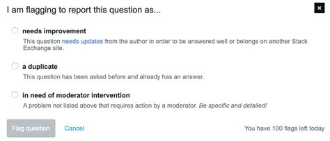use the same location for submit button in the comment flag dialog as